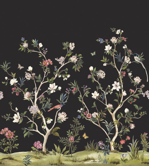Chinoiserie Magnolia Mural | Matte Black – Daisy Bennett Designs